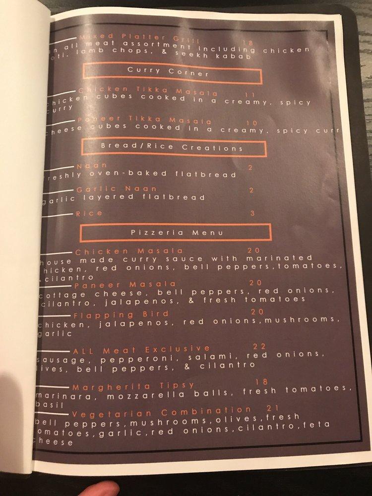 Menu at Kinara Fusion Kitchen restaurant, San Francisco