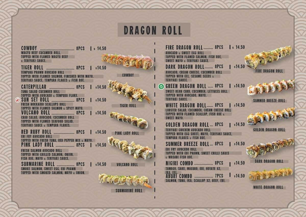 Menu at Snap Sushi Japanese Restaurant, Banksia Beach