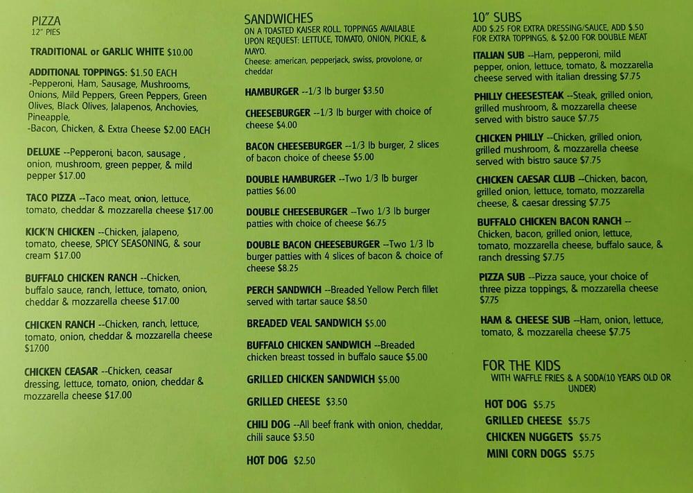 Menu at Lagoon Saloon pub & bar, Port Clinton