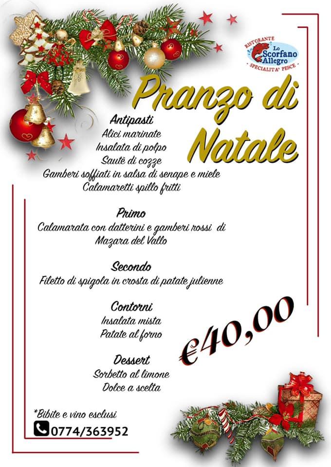 Menu da Lo Scorfano Allegro Roma ristorante, Roma