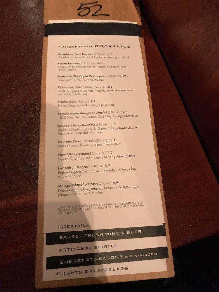 Menu at Seasons 52 pub & bar, Orlando, W Sand Lake Rd