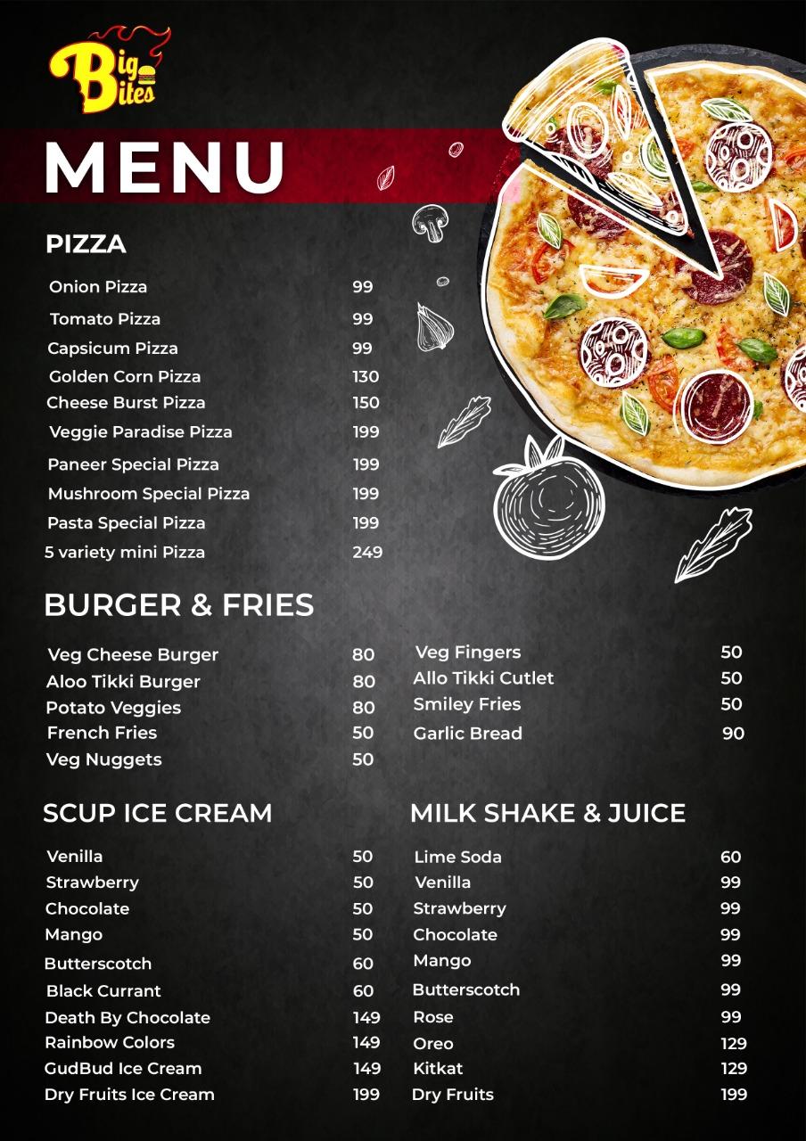 Menu at Big Bites, Malur