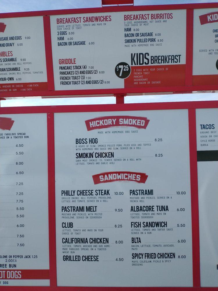 Menu at Fabulous Burgers restaurant, Bakersfield