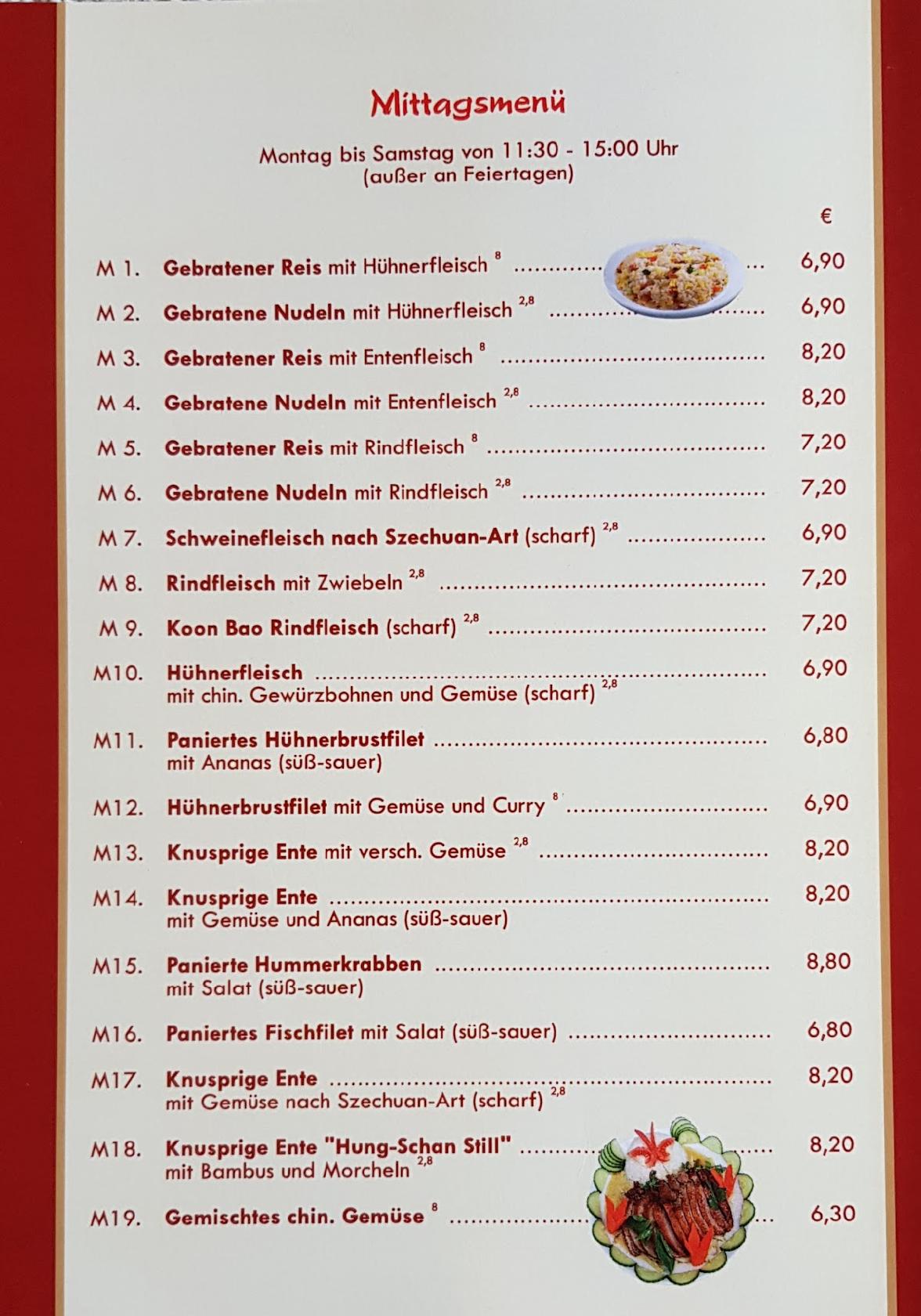 Speisekarte von Li Jin restaurant, Essingen