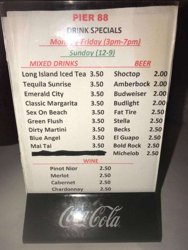 Menu at Pier 88 pub & bar, Hampton