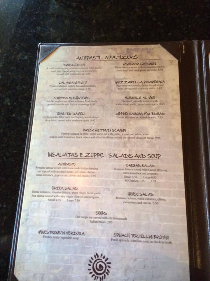 Menu at Sunset Pizza & Pasta pub & bar, Long Beach