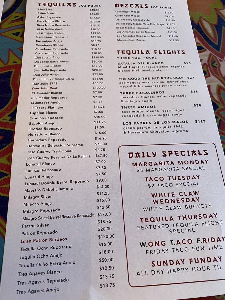 Menu at Wong's Tacos - Greengate restaurant, Richmond