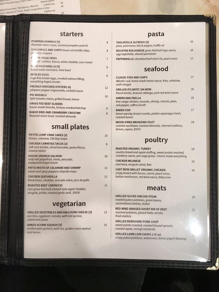 Menu at Americana Kitchen & Bar, East Windsor, 359 US-130