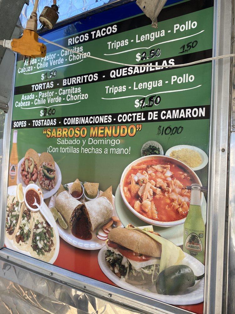 Menu at Mi Rancho Taco Truck restaurant, Selma, S Highland Ave