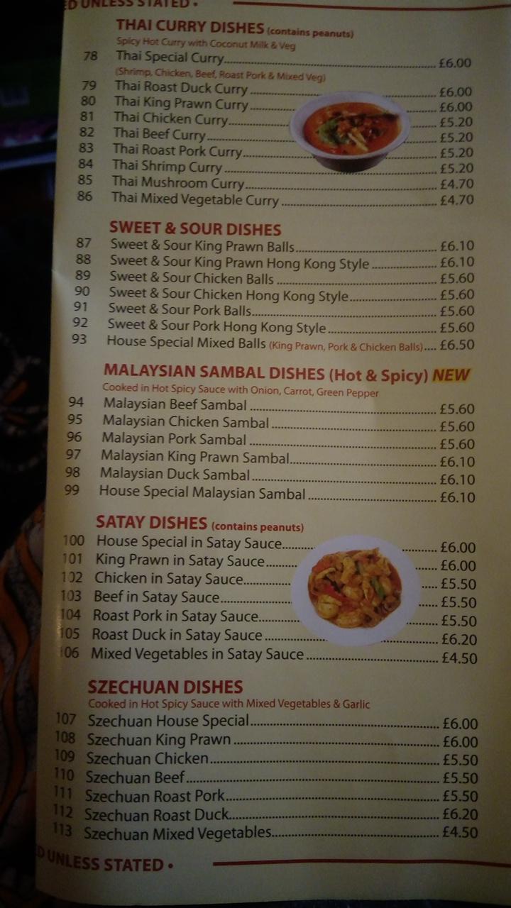 Menu at Dragon House fast food, Cheddar