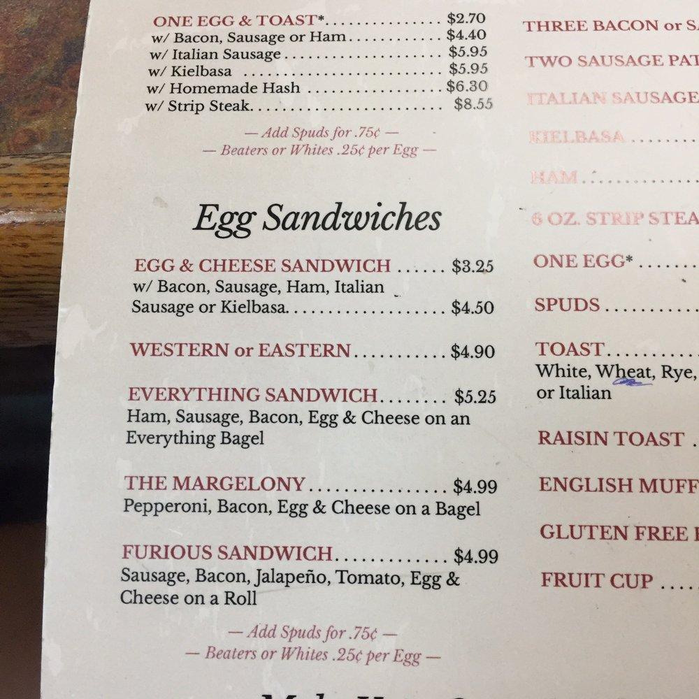 Menu at Mitchell's Restaurant, Vernon