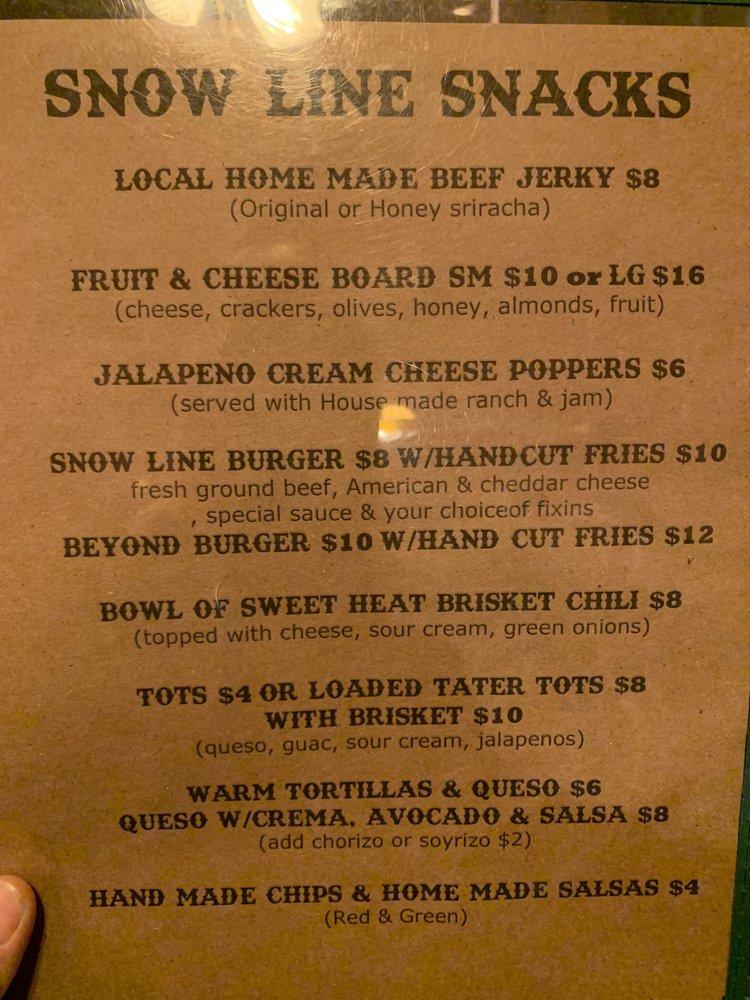 Menu at Snowline Country Bar, Oakhurst