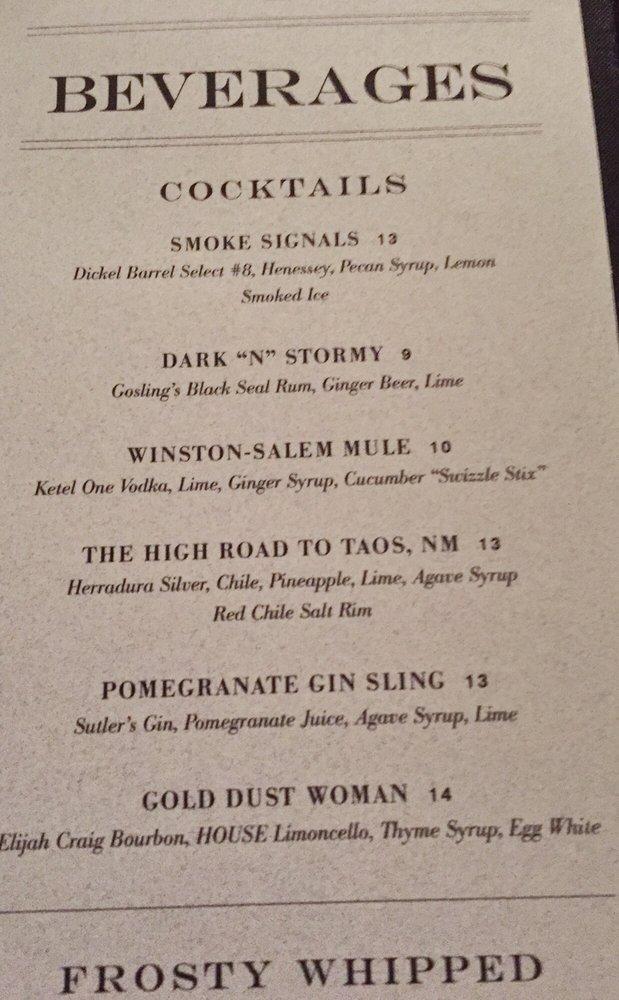 Menu at Spring House Restaurant, Kitchen & Bar, Winston-Salem