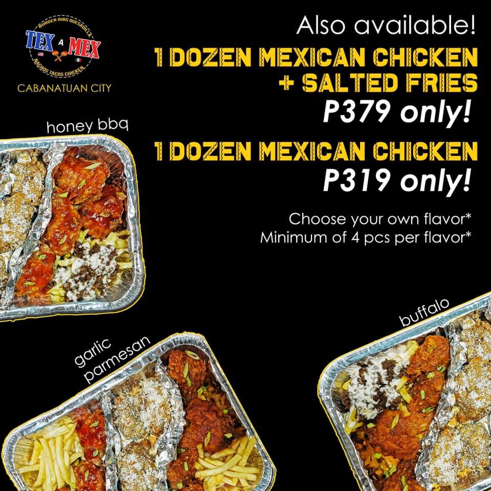 Menu at Tex A Mex restaurant, Cabanatuan City