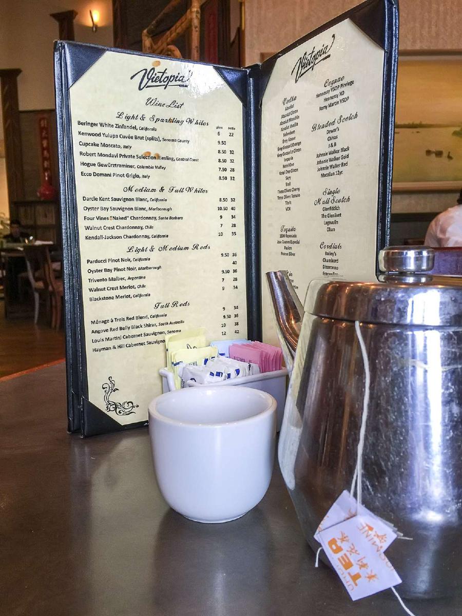 Menu at Vietopia restaurant, Houston