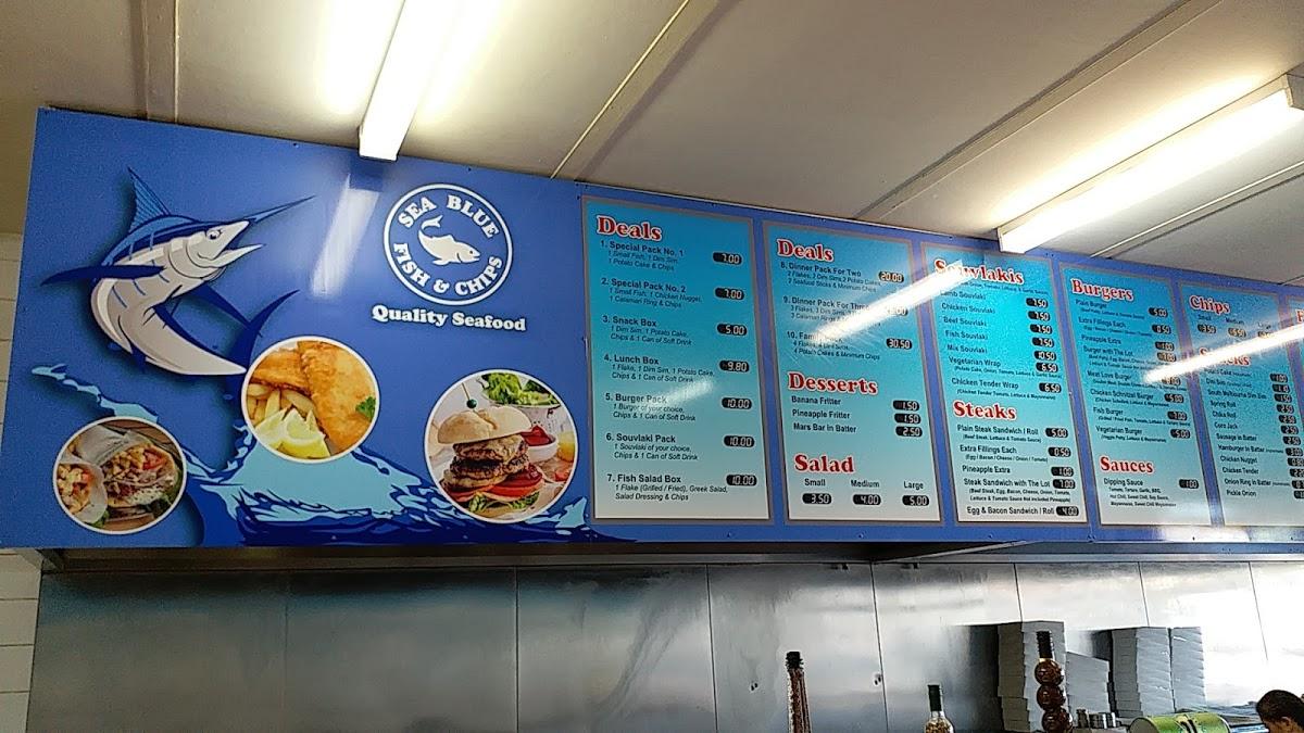 Menu at Sea Blue Fish N Chips restaurant, Bundoora