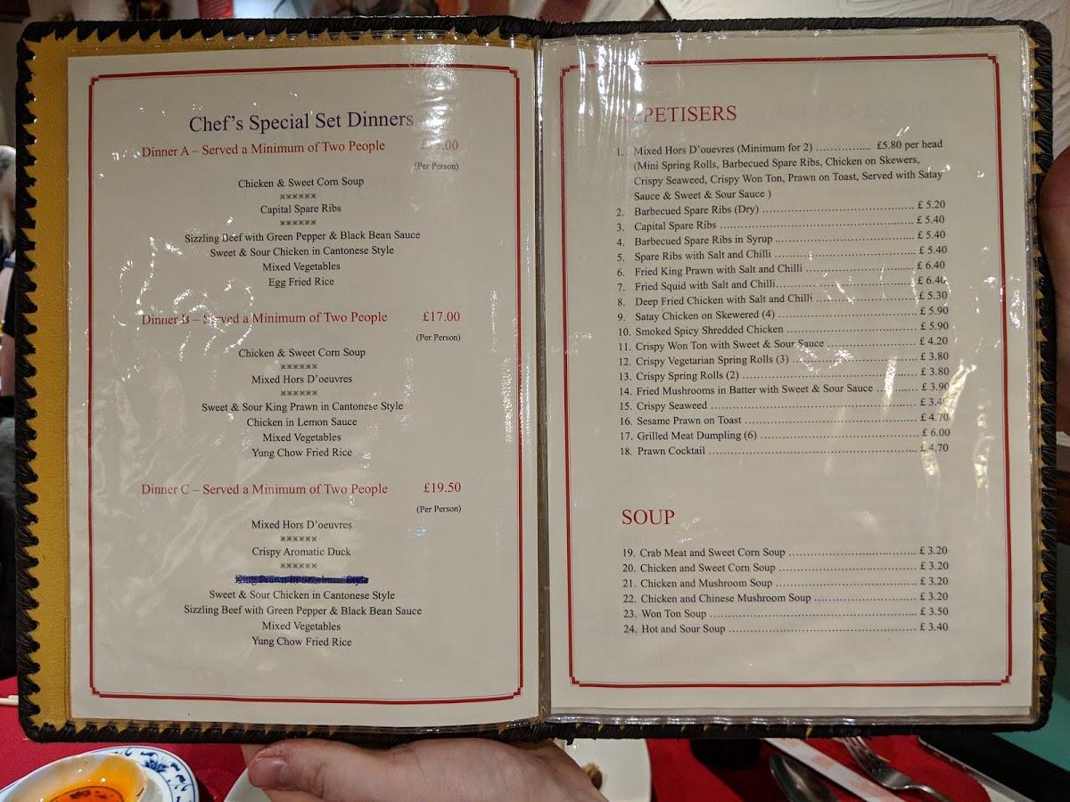 Menu at The Hot & Cold Chinese Restaurant, Fakenham