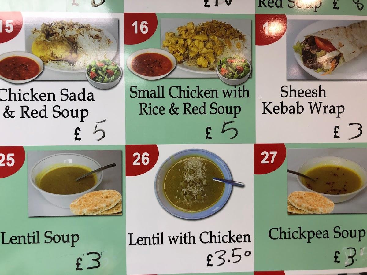 Carta del restaurante Sulaimani Shawarma & Grill, Coventry
