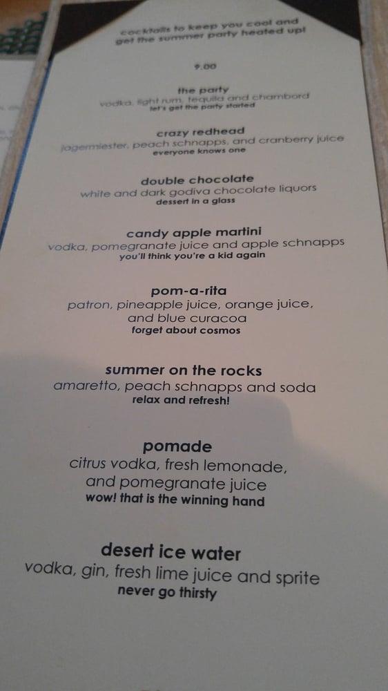Menu at POM Restaurant, Indio, 84-245 Indio Springs Dr
