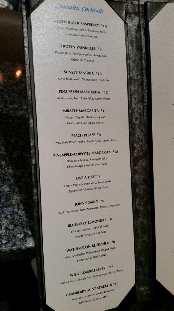 Menu at Pacifica Del Mar pub & bar, Del Mar