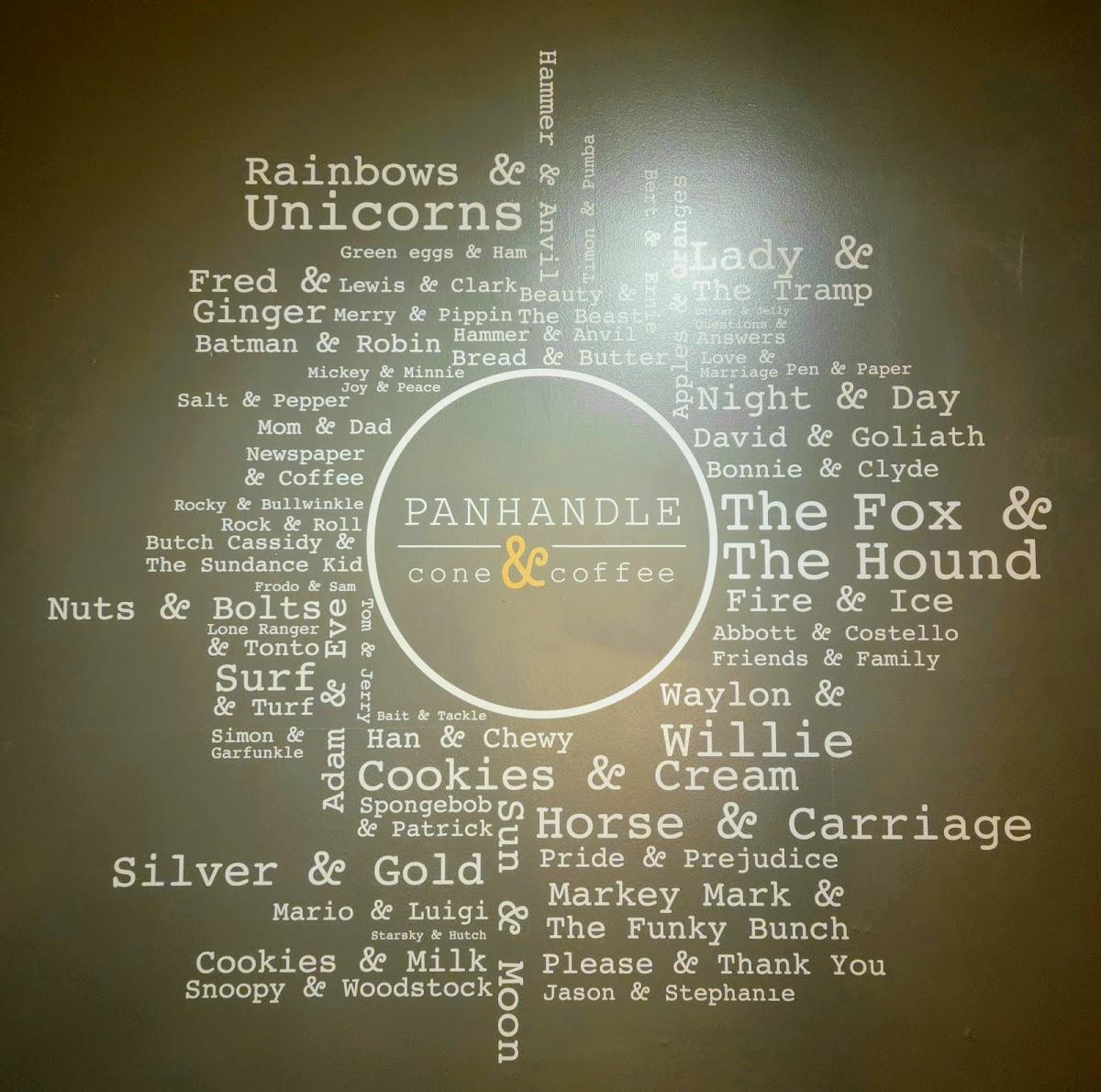 Menu at Panhandle Cone & Coffee, Moscow