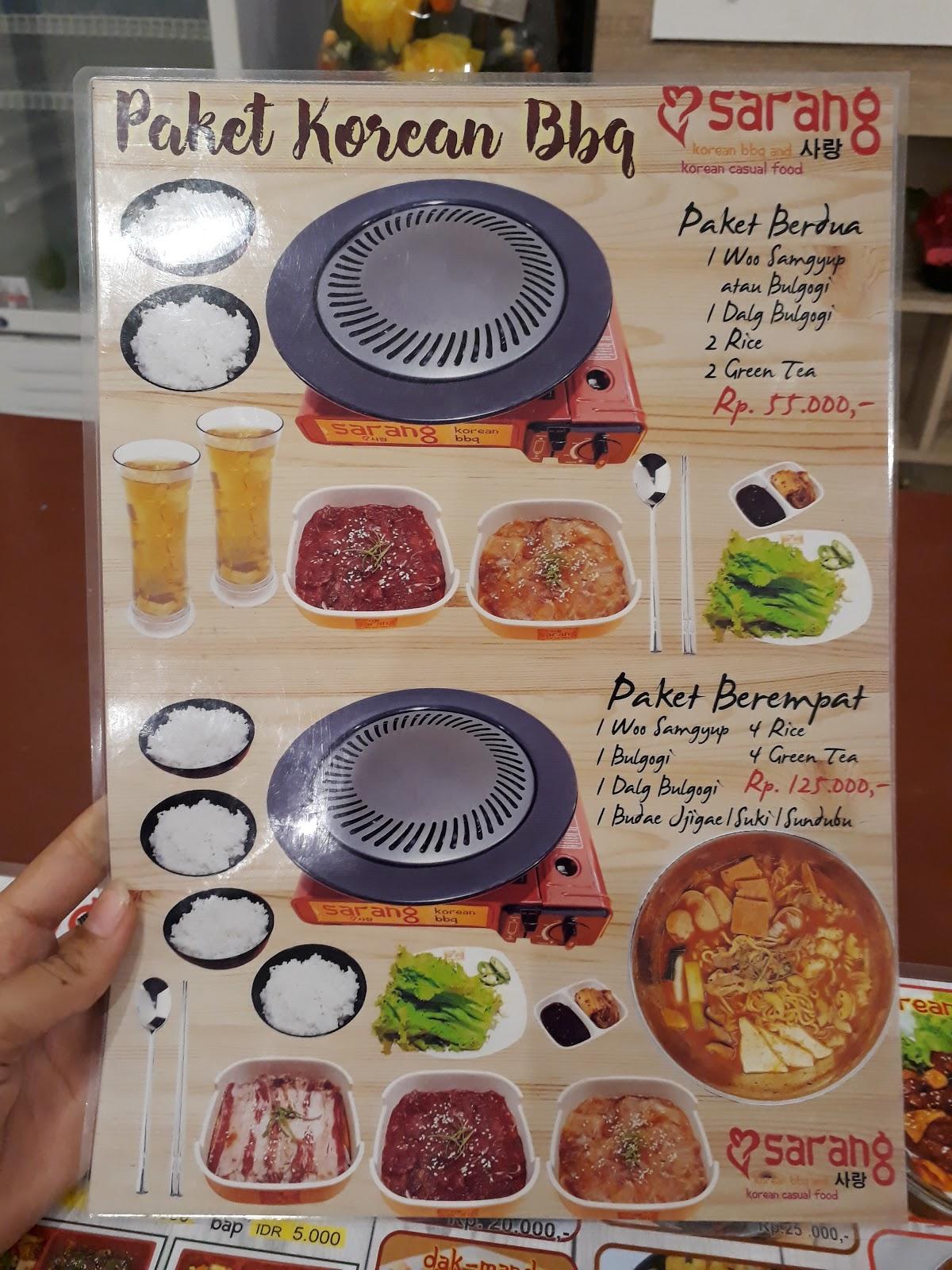 Menu at Sarang Korean BBQ and Casual Korean Food Derwati, Bandung
