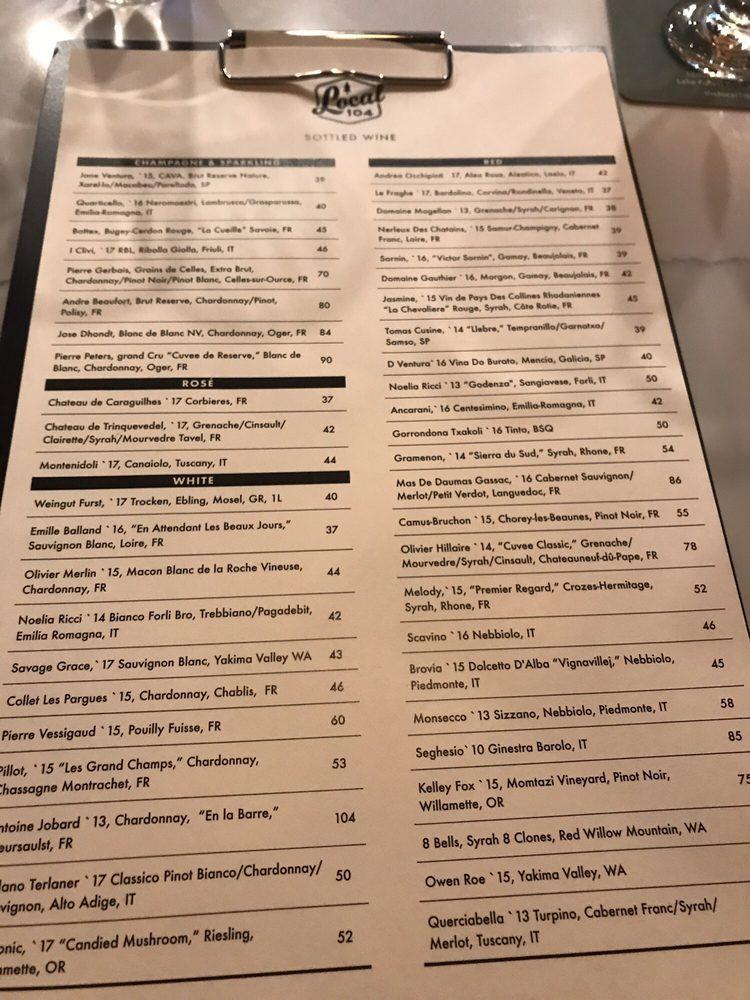 Menu at The Local 104 pub & bar, Lake Forest Park