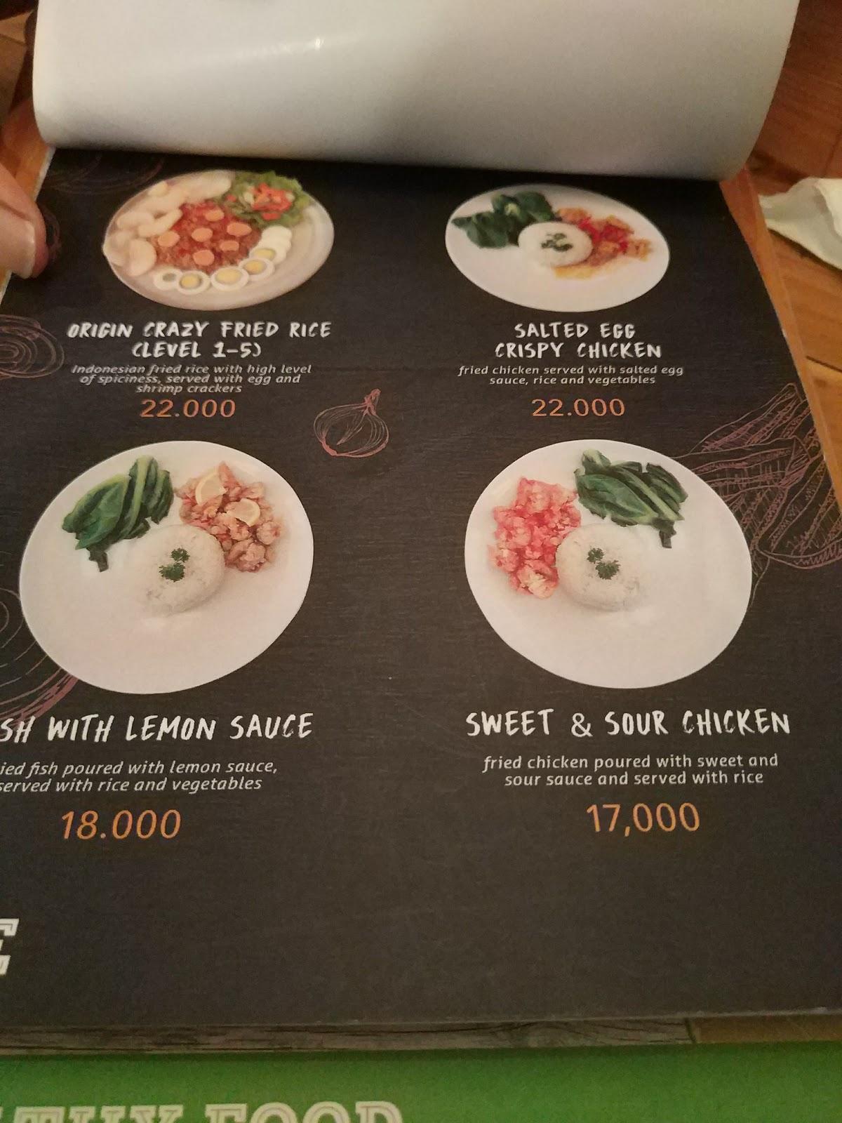 Menu at The Origin Coffee & Dine cafe, Surabaya, No.157