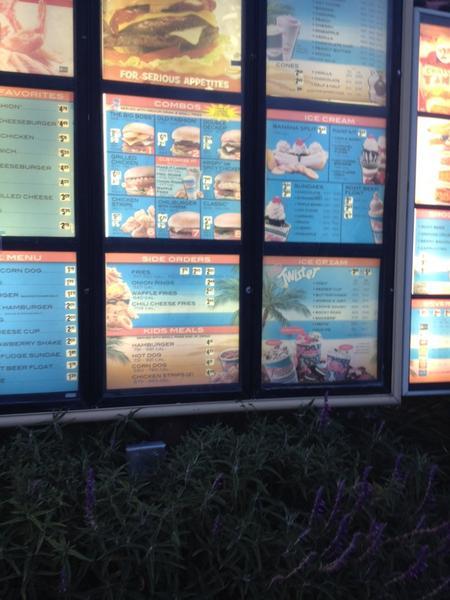 Menu at Fosters Freeze restaurant, Lompoc