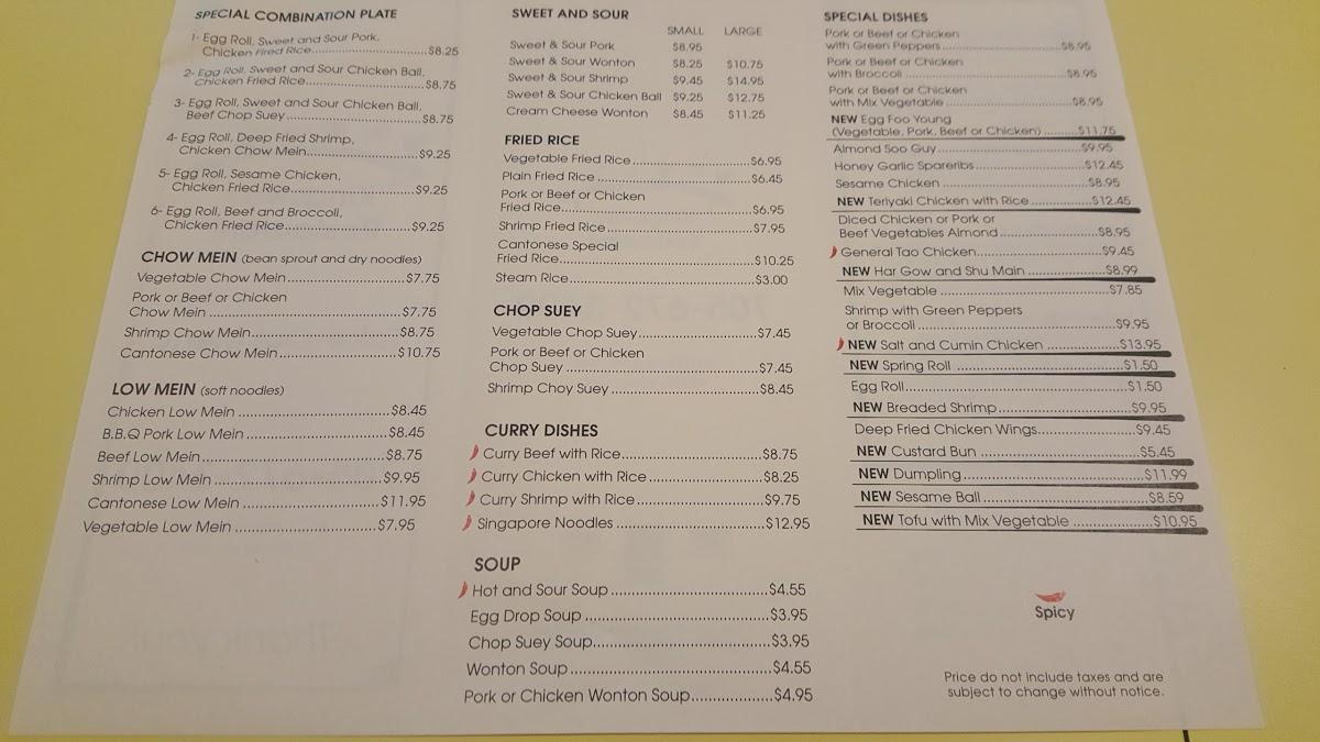 Menu at Kingsway Restaurant, Temiskaming Shores