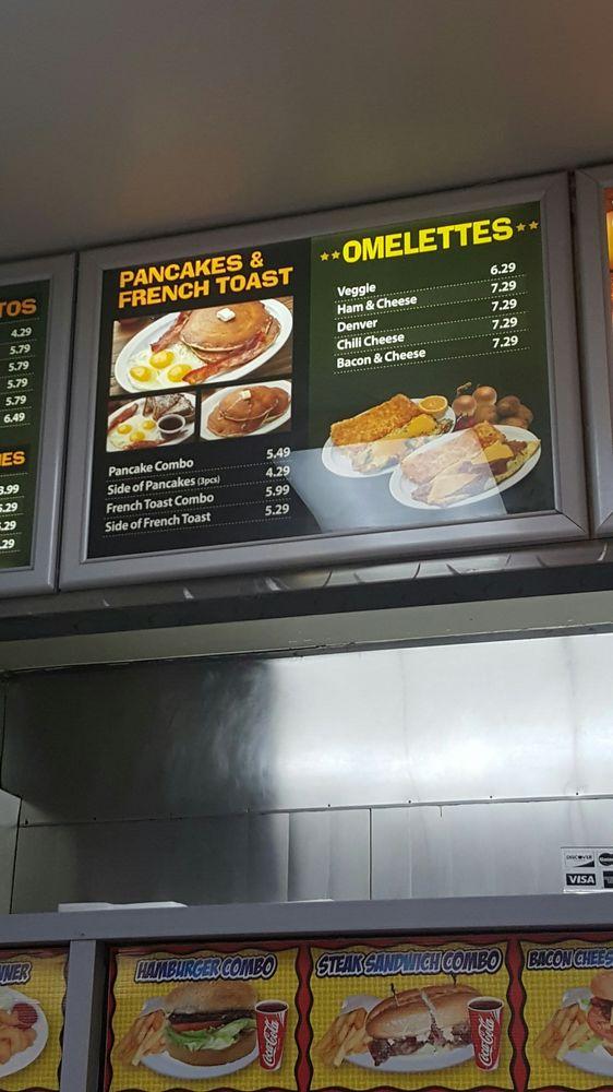 Menu at Alex Burgers restaurant, Los Angeles, E Olympic Blvd