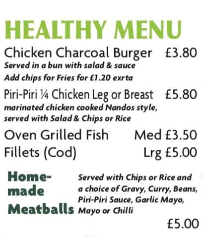 Menu at Fish bites restaurant, South Elmsall