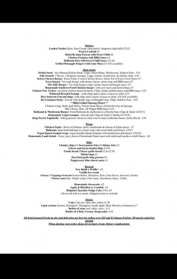 Menu at Jolly Farmer pub & bar, Ramsgate