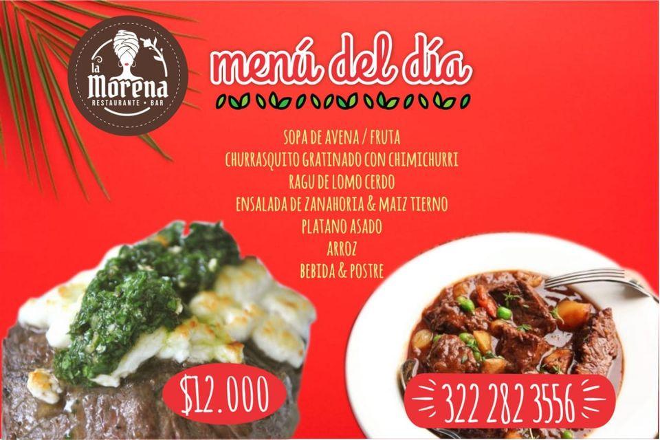 Menu at La morena restaurant, Mesitas del Colegio