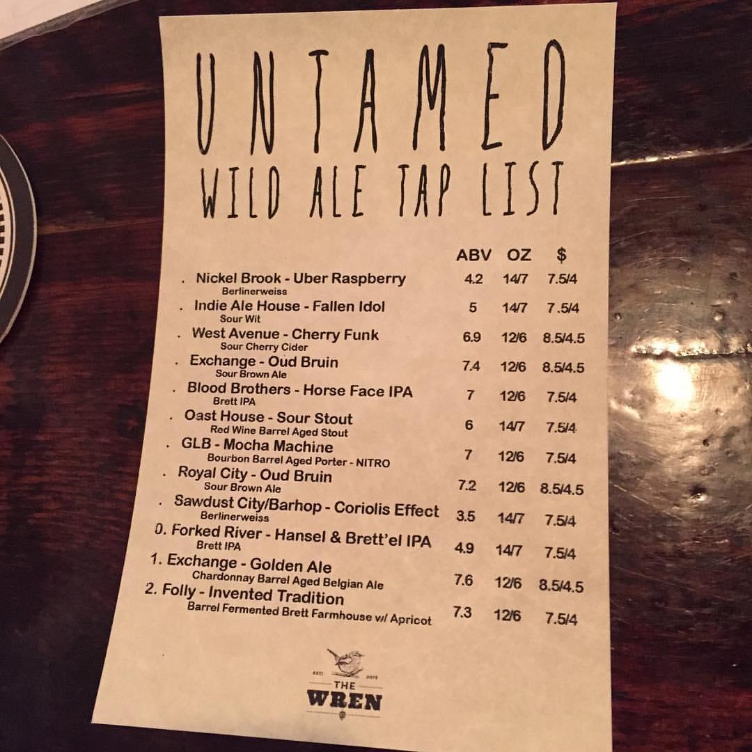Menu at The Wren pub & bar, Toronto