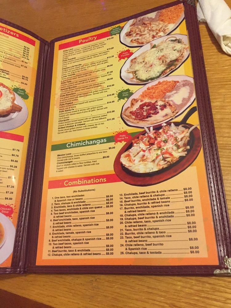 Menu at Santa Fé Mexican Grill restaurant, Largo, 800 Clearwater Largo Rd