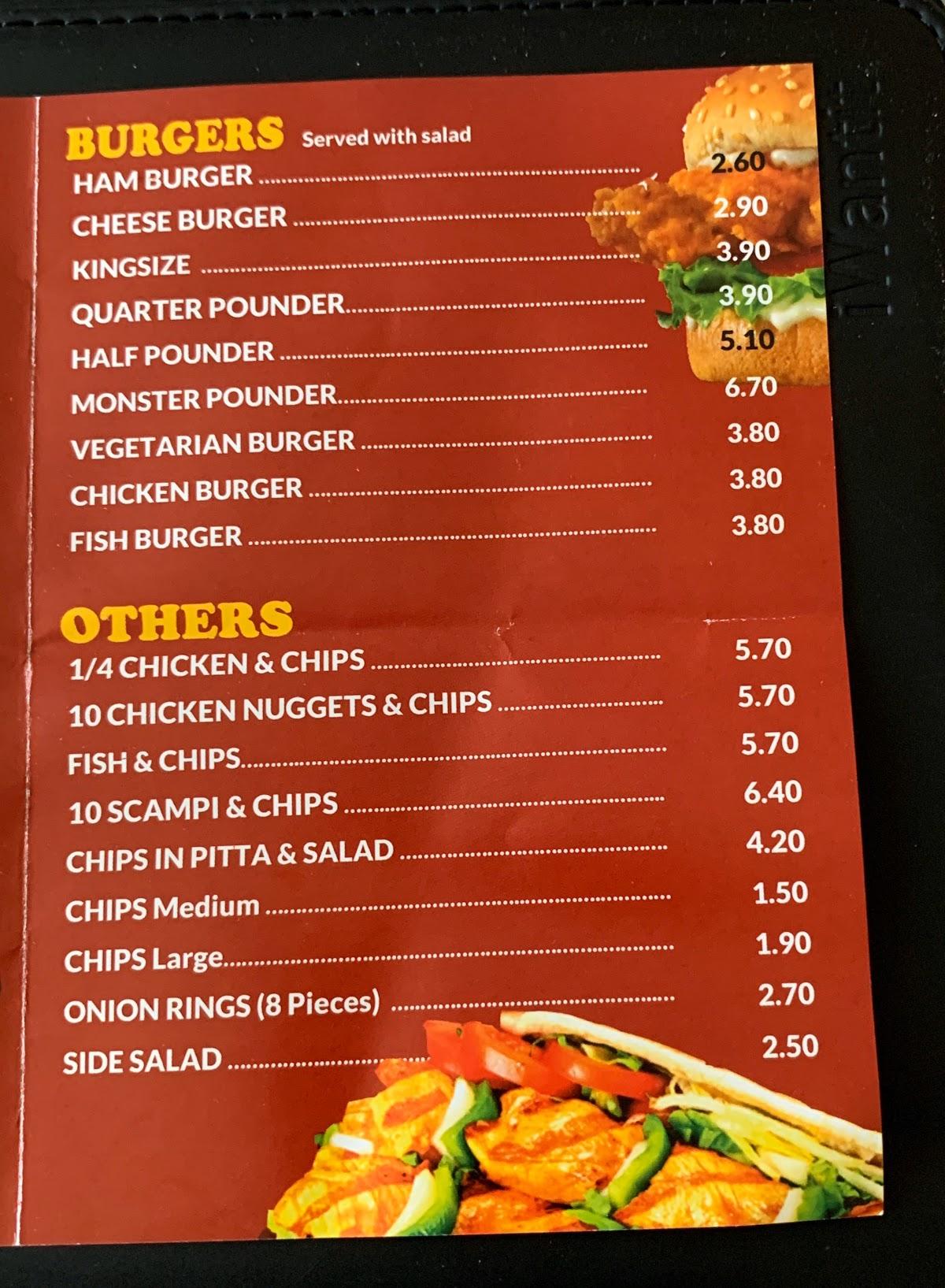 Menu at Turkish Delight restaurant, Luton