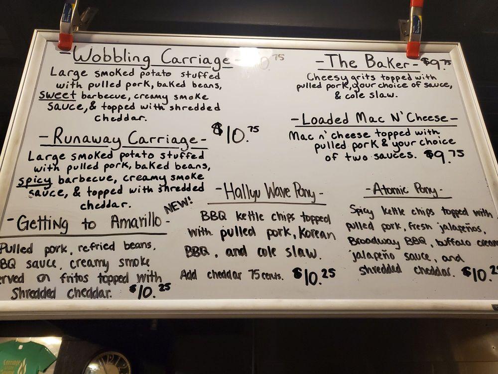 Menu at Carriage On The Square Smokehouse pub & bar, Greensburg