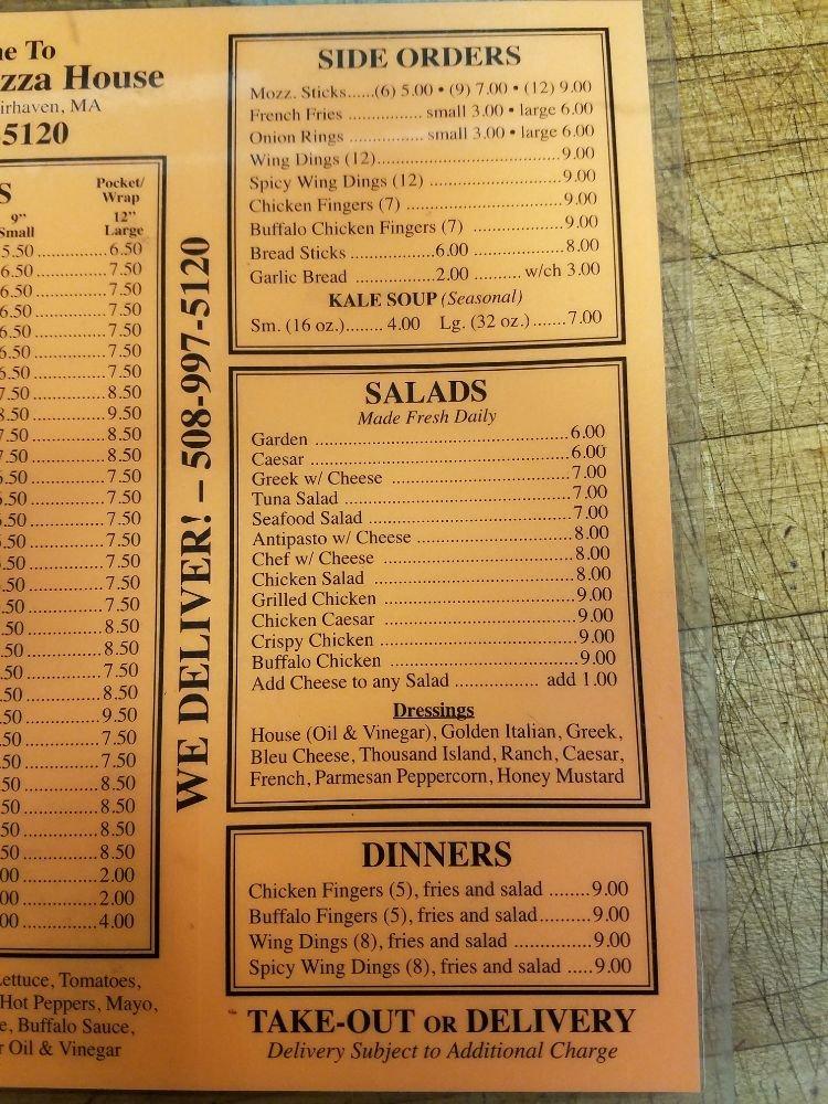 Menu at Minerva Pizza House pizzeria, Fairhaven, 75 Main St