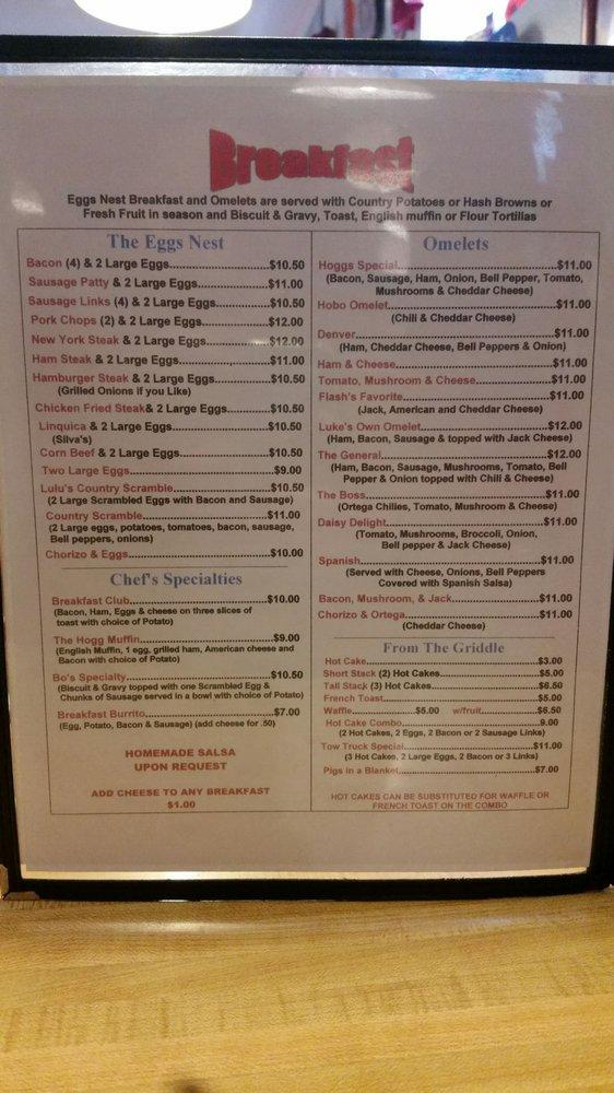 Menu at Boss Hogg's Country Kitchen restaurant, Farmersville