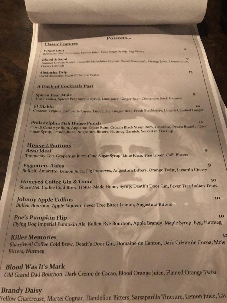 Menu at The Poe House pub & bar, Hendersonville
