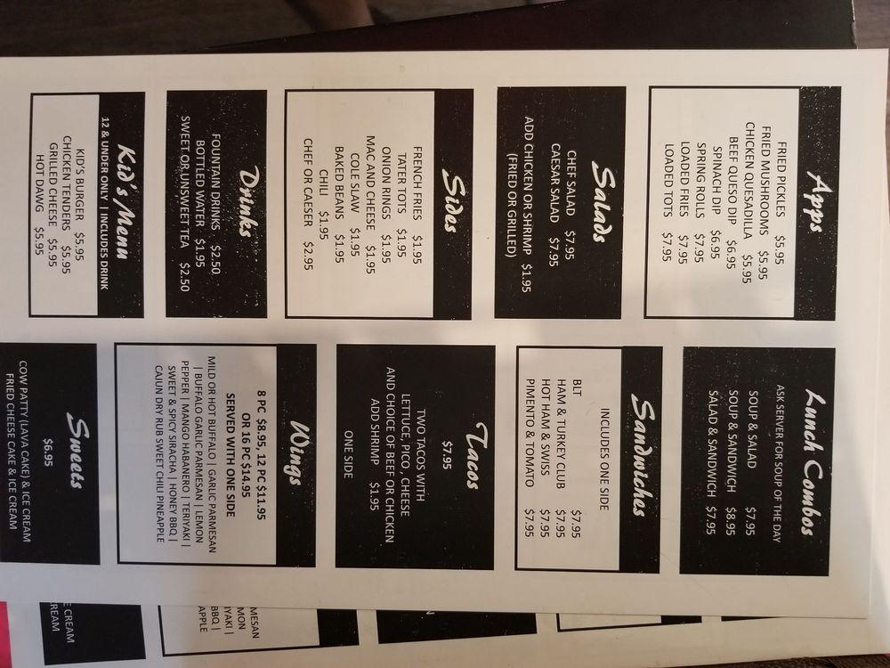 Menu at Cow Tippers Burger Company pub & bar, Douglas
