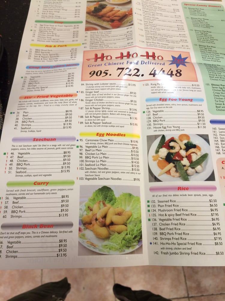 Menu at Ho-Ho-Ho Chinese Food restaurant, Georgina
