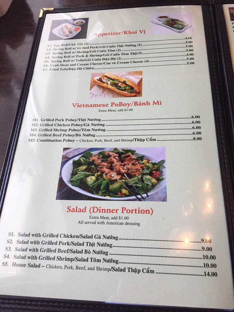 Menu at Pho Michael restaurant, Metairie, 18th St