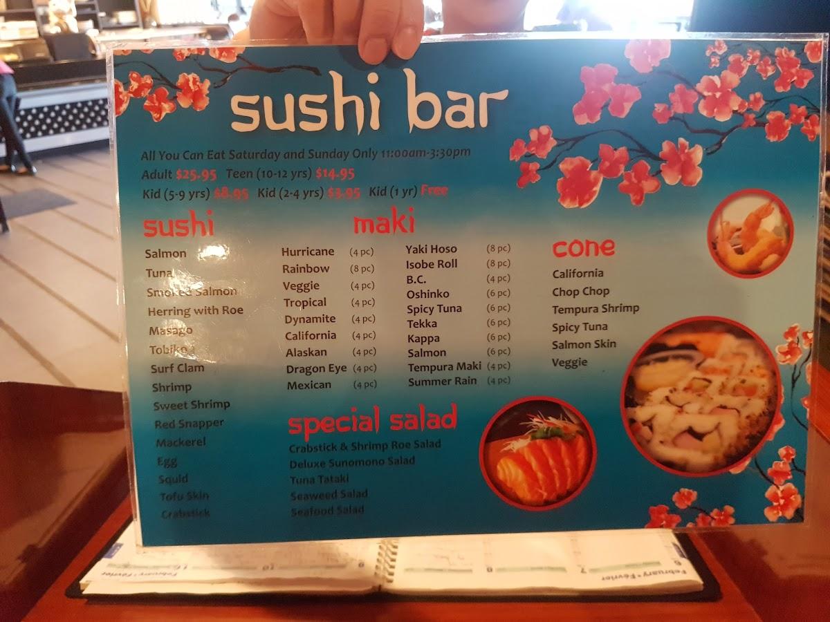 Menu at Shiso restaurant, Red Deer