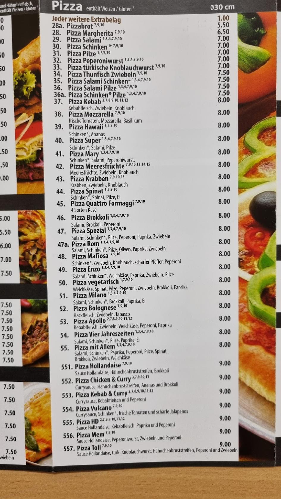 Speisekarte von Apollo Grill cafe, Wildflecken