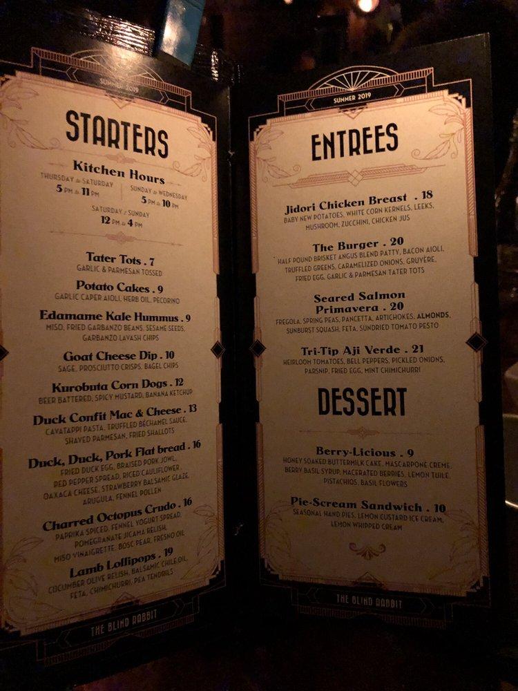 Menu at The Blind Rabbit pub & bar, Anaheim