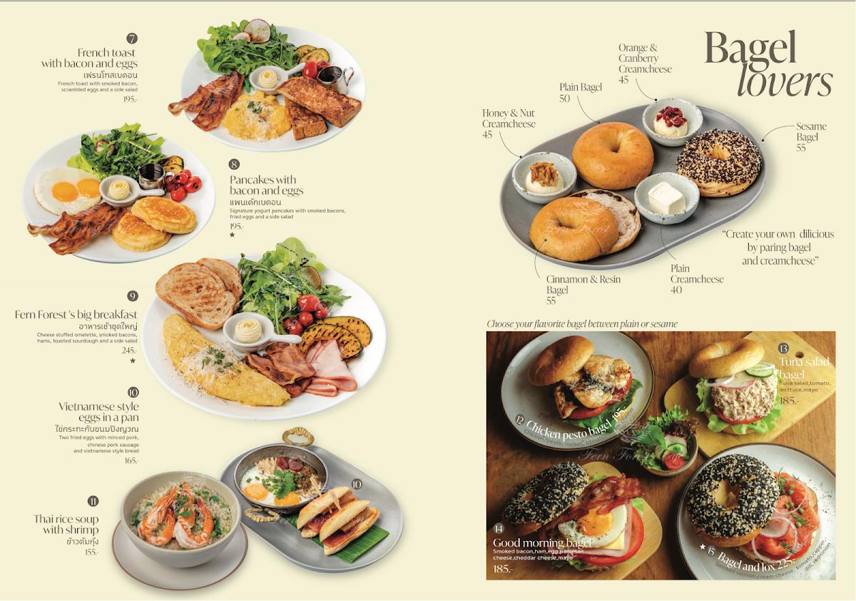 Menu at Fern Forest Cafe, Chiang Mai