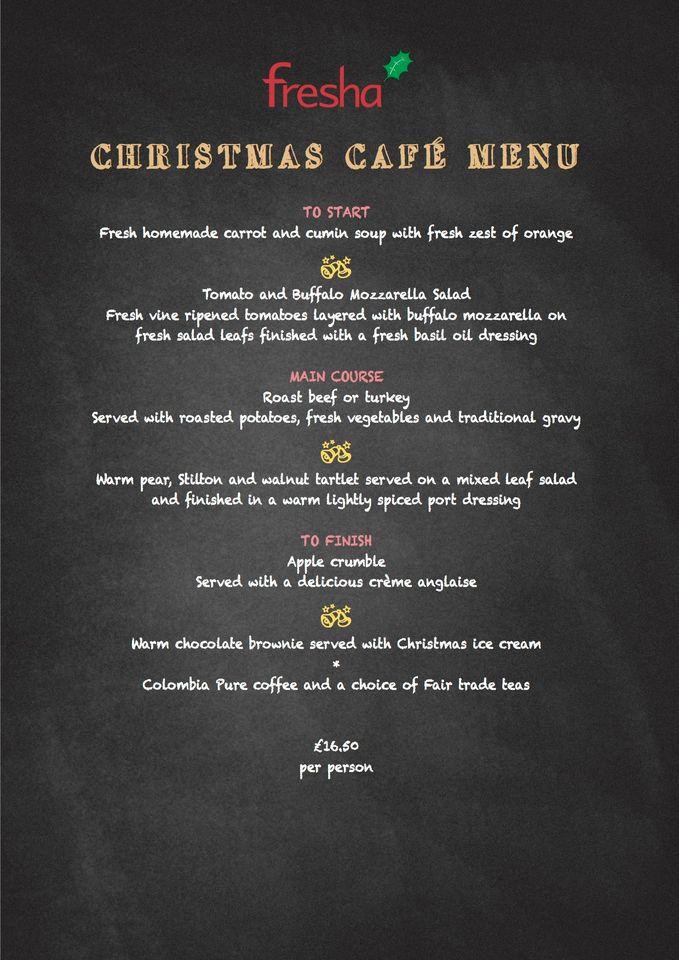 Menu at Fresha Cafe, Exeter