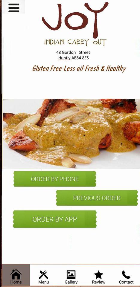 Menu at Joy Indian Takeaway, Huntly, 48 Gordon Street